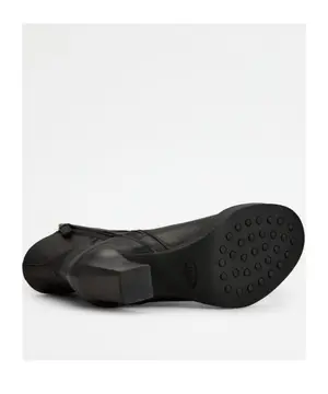 TOD'S Heeled Leather Ankle Boots With Buckle Detail