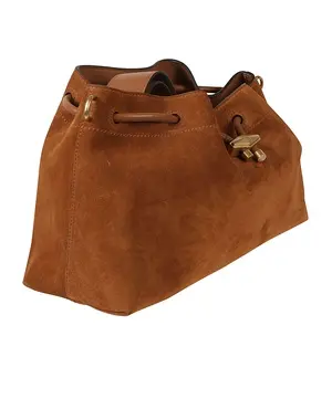 JIMMY CHOO Suede Drawstring Bucket Bag
