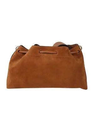 JIMMY CHOO Suede Drawstring Bucket Bag