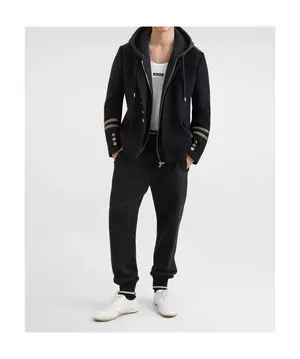 Dolce & Gabbana Cotton Hooded Sweatshirt With Logo Detailing - Blue
