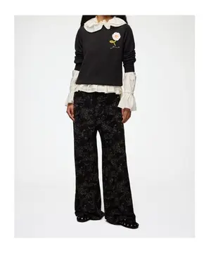 GANNI Jumper With Crochet Flower
