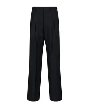 Dries Van Noten Straight-leg Wool Trousers With Double Pleat