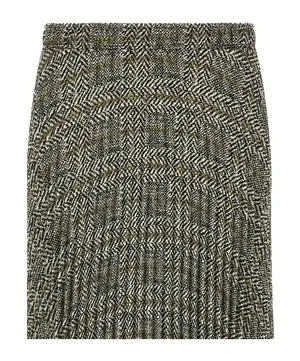 Ermanno Scervino Pleated Lace-trim Midi Skirt