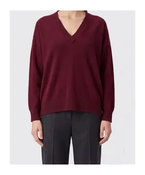 LISA YANG Ribbed V-neck Long Sleeve Sweater