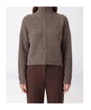 LISA YANG High Collar Zip-up Cardigan