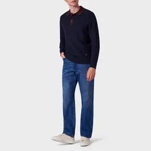 Paul Smith Navy Knit Polo Top