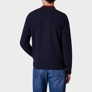 Paul Smith Navy Knit Polo Top