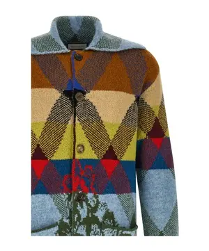 Dries Van Noten Long-sleeved Geometric Print Coat