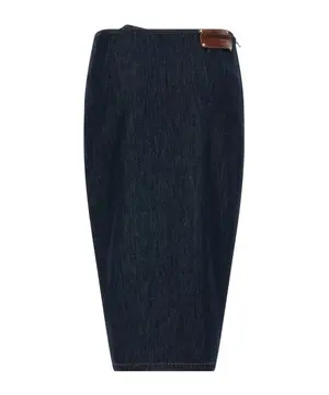 Dries Van Noten Draped Denim Skirt