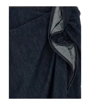 Dries Van Noten Draped Denim Skirt