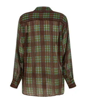 Dries Van Noten Checked Shirt With Metallic Thread