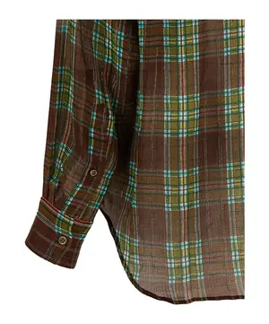 Dries Van Noten Checked Shirt With Metallic Thread