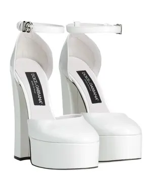 Dolce & Gabbana Patent Leather Buckle-fastening Pumps With Block Heel