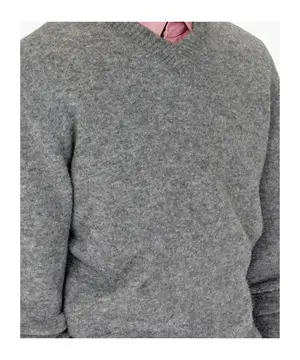 DIESEL® V-neck Jumper In Wrinkled Boiled Knit