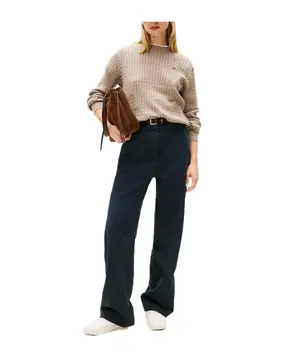 Tommy Hilfiger Light Oat Crewneck Cableknit Sweater