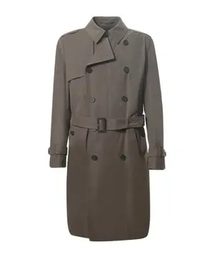 Herno Double-breasted Belted Coat - Gray