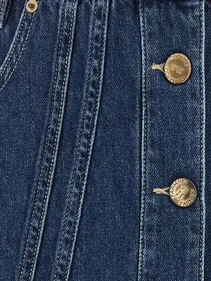 Farm Rio Denim Ruffled Mini Skirt