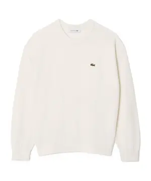 Lacoste Offwhite Crewneck Knit Sweatshirt