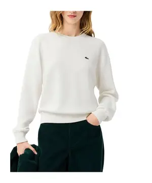 Lacoste Offwhite Crewneck Knit Sweatshirt