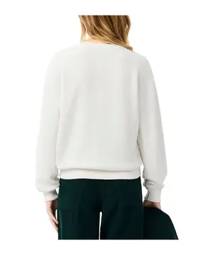 Lacoste Offwhite Crewneck Knit Sweatshirt