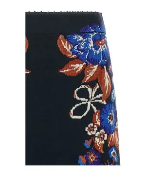 Farm Rio Floral Intarsia Knitted Midi Skirt