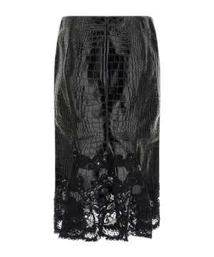Ermanno Scervino Croc-embossed Midi Skirt