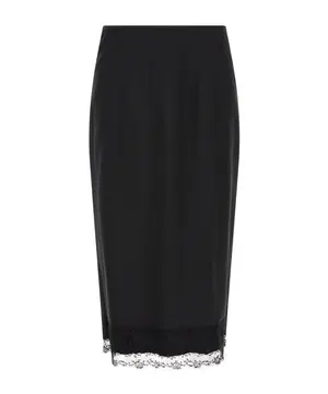 Ermanno Scervino Slim-fit Lace Hem Midi Skirt