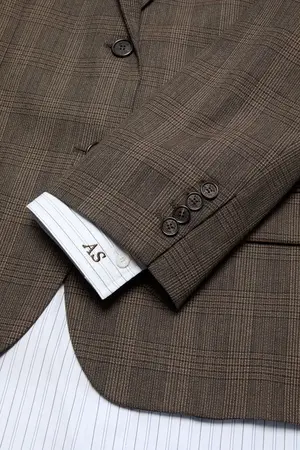 Acne Studios Checked Wool Suit Jacket - Brown/black