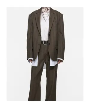Acne Studios Checked Wool Suit Jacket - Brown/black