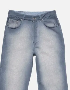 Acne Studios Wide Leg Fleece Trousers - Gray Blend