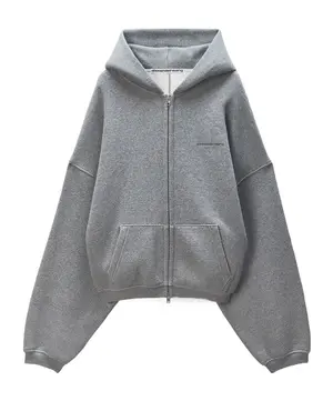 Alexander Wang Crystal Hotfix Zip Up Hoodie