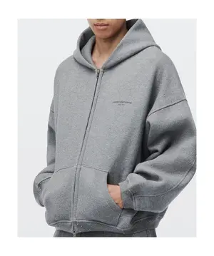 Alexander Wang Crystal Hotfix Zip Up Hoodie