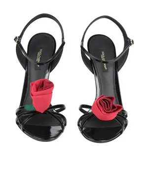 Dolce & Gabbana Stiletto Sandals With Floral Appliqu