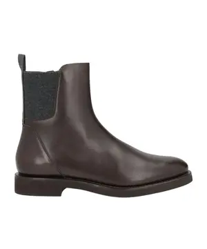 Brunello Cucinelli Leather Ankle Boots With Crystal Embellishments