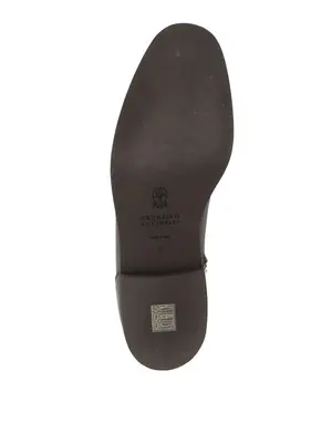 Brunello Cucinelli Leather Ankle Boots With Crystal Embellishments
