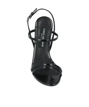 Dolce & Gabbana Glossed Leather Slingback Sandals