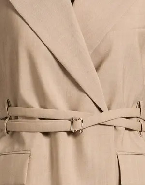 Sportmax Double-breasted Sleeveless Blazer With Belt