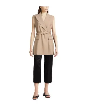 Sportmax Double-breasted Sleeveless Blazer With Belt