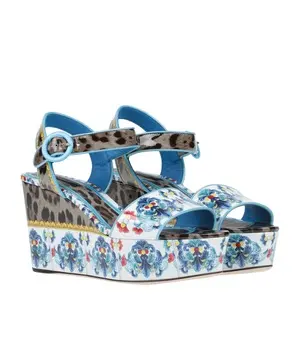 Dolce & Gabbana Printed Wedge Sandals
