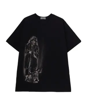 Yohji Yamamoto Cotton Single Jersey Round Neck Short Slv