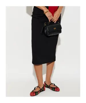 Dolce & Gabbana Rose-print Satin Ballet Flats