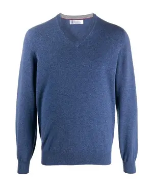 Brunello Cucinelli V-neck Knitted Jumper