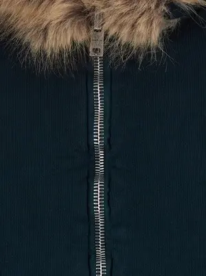 Acne Studios Faux Fur Hooded Sweater - Deep Navy Blue