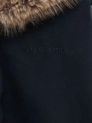 Acne Studios Faux Fur Hooded Sweater - Deep Navy Blue