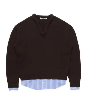 Acne Studios Layered Wool Sweater - Dark Brown