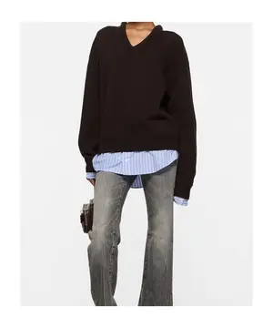 Acne Studios Layered Wool Sweater - Dark Brown