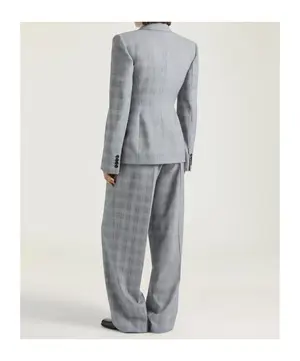 Givenchy Double Pleat Checked Pants In Wool