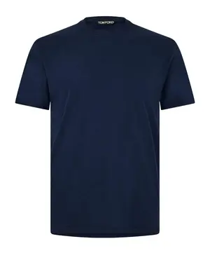 TOM FORD Navy Crewneck Shortsleeve Tee - Blue