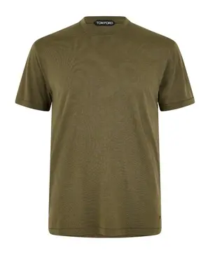 TOM FORD Olive Crewneck Shortsleeve Tee - No