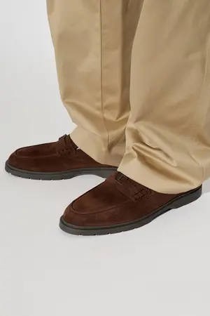 TOD'S Suede Loafers With Metal 't' Detail